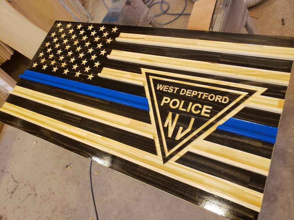 Philadelphia Police Thin Blue Line Subdued American Flag | Etsy