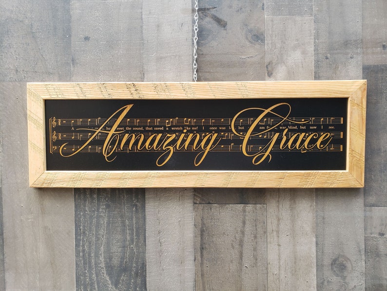 Amazing Grace Laser Engraved Framed Sign - Etsy