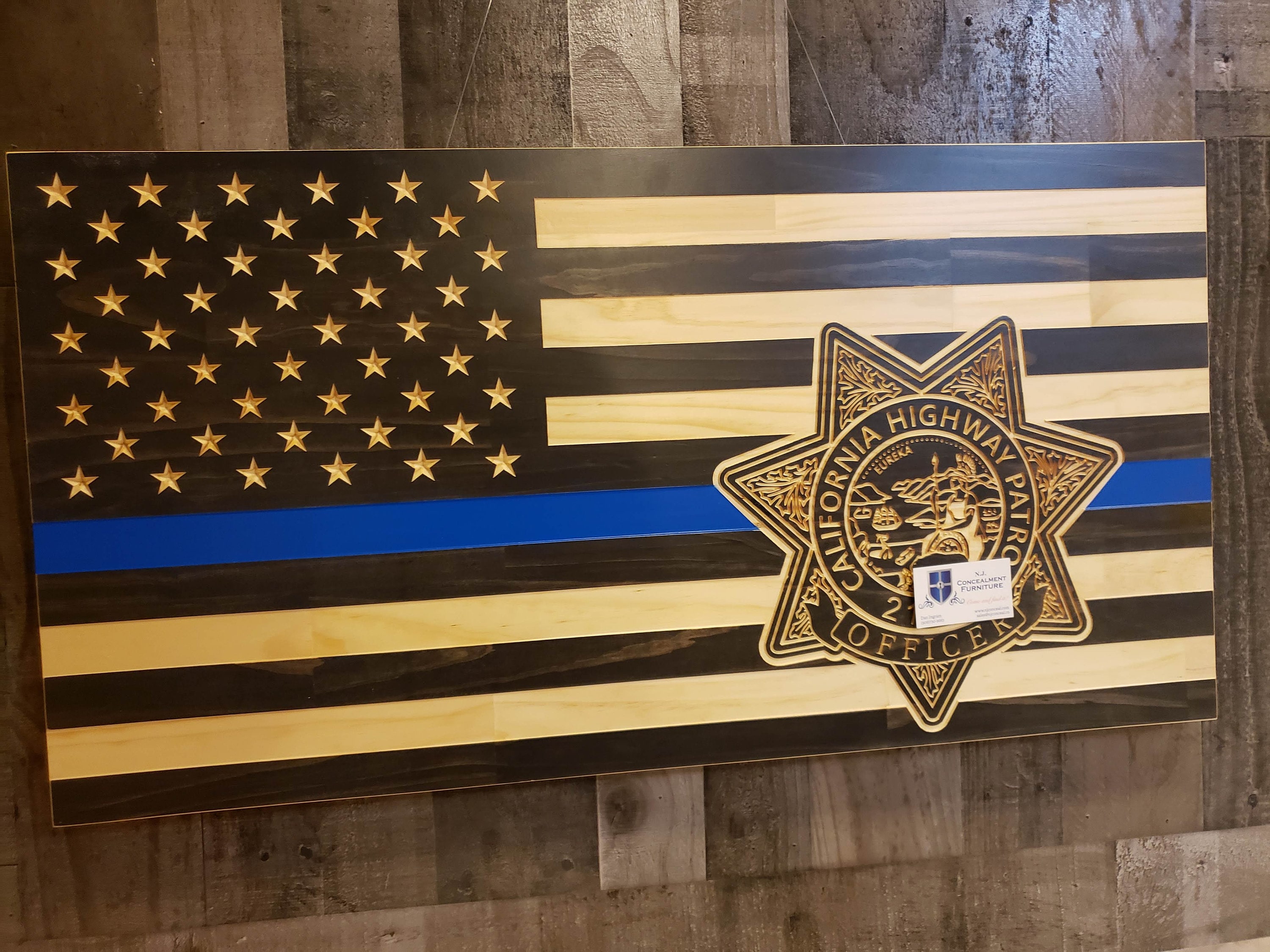 California Highway Patrol Thin Blue Line Subdued American Flag - Etsy