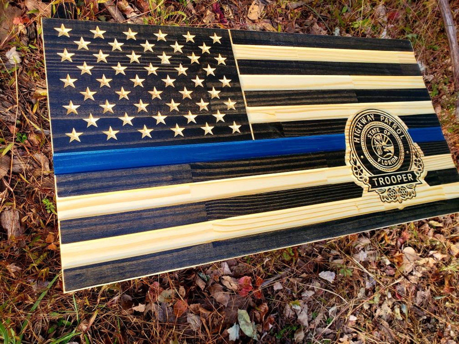 Subdued Florida State Highway Patrol Thin Blue Line Flag - Etsy