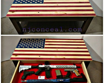 Americana Coffee Table. USA. Rustic American Flag Industrial - Etsy