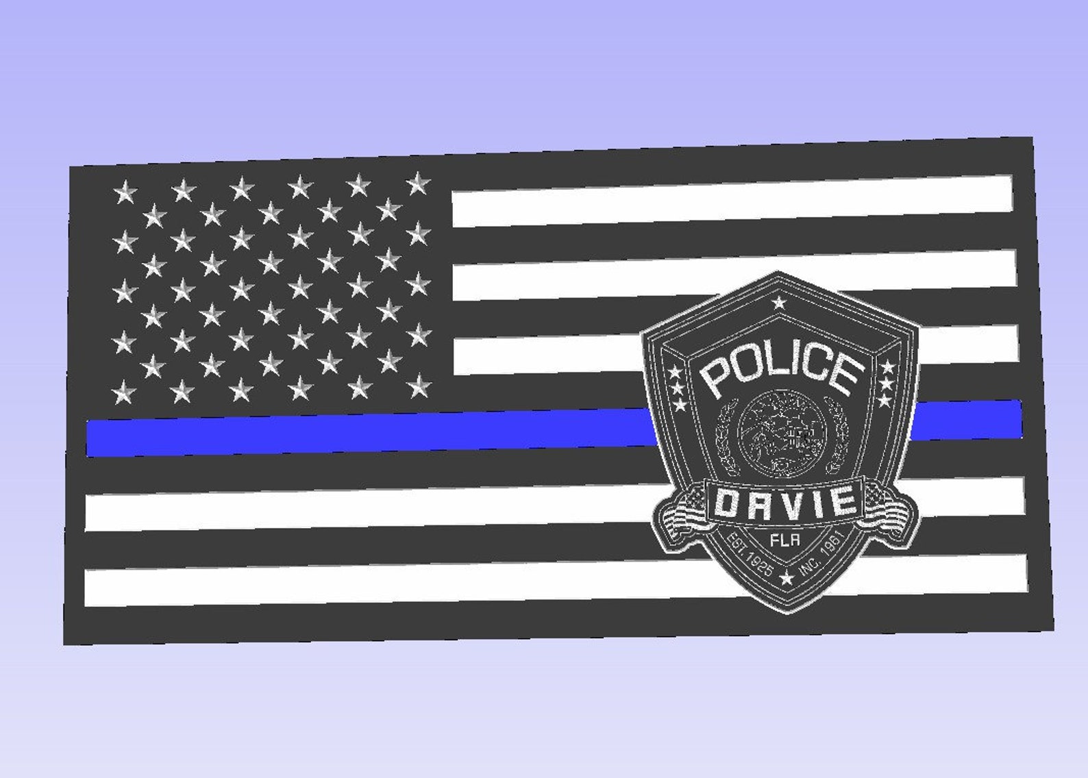 Davie Florida Thin Blue Line Subdued American Flag. Police - Etsy