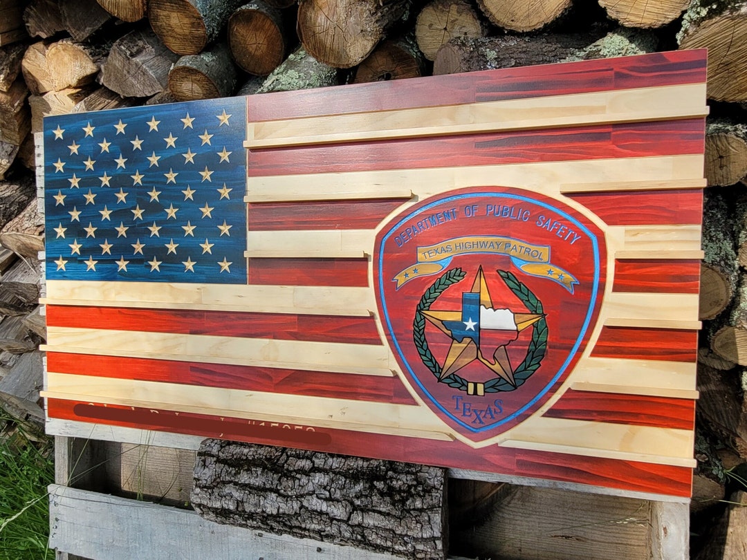 Texas Highway Patrol Thin Blue Line Subdued American Flag, New Texas ...