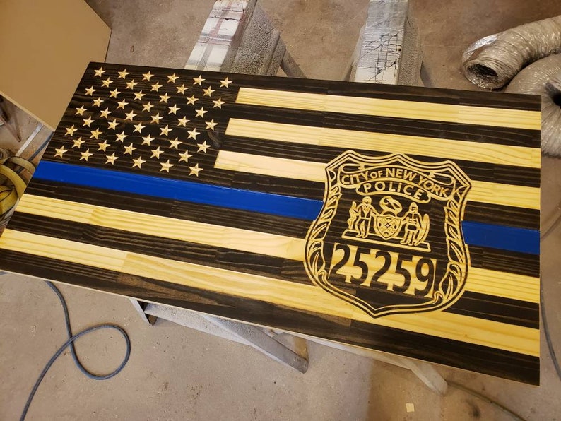 NYPD Thin Blue Line Subdued American Flag NYPD Detective - Etsy