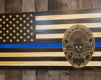 Philadelphia Police Thin Blue Line Subdued American Flag | Etsy