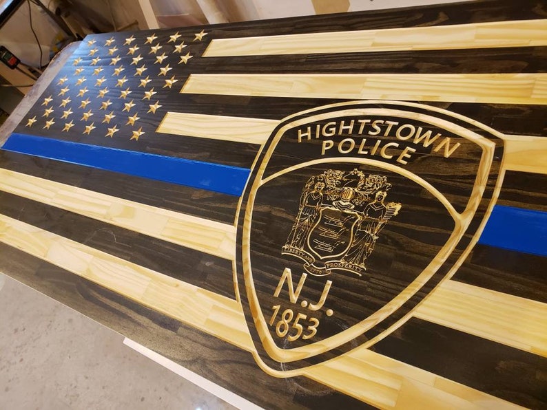 Philadelphia Police Thin Blue Line Subdued American Flag | Etsy