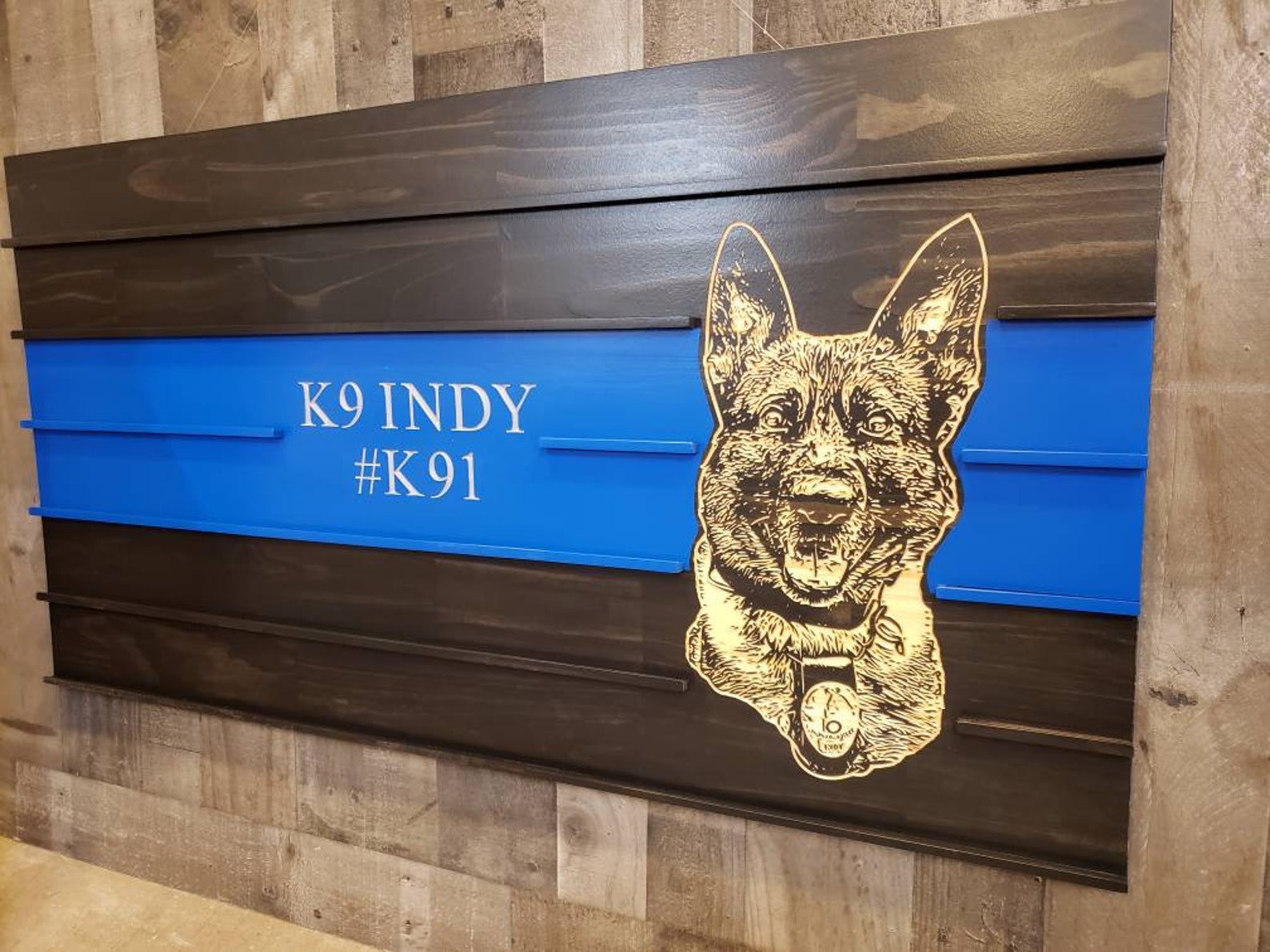 K9 Police Thin Blue Challenge Coin Holder. Custom Canine Design. - Etsy