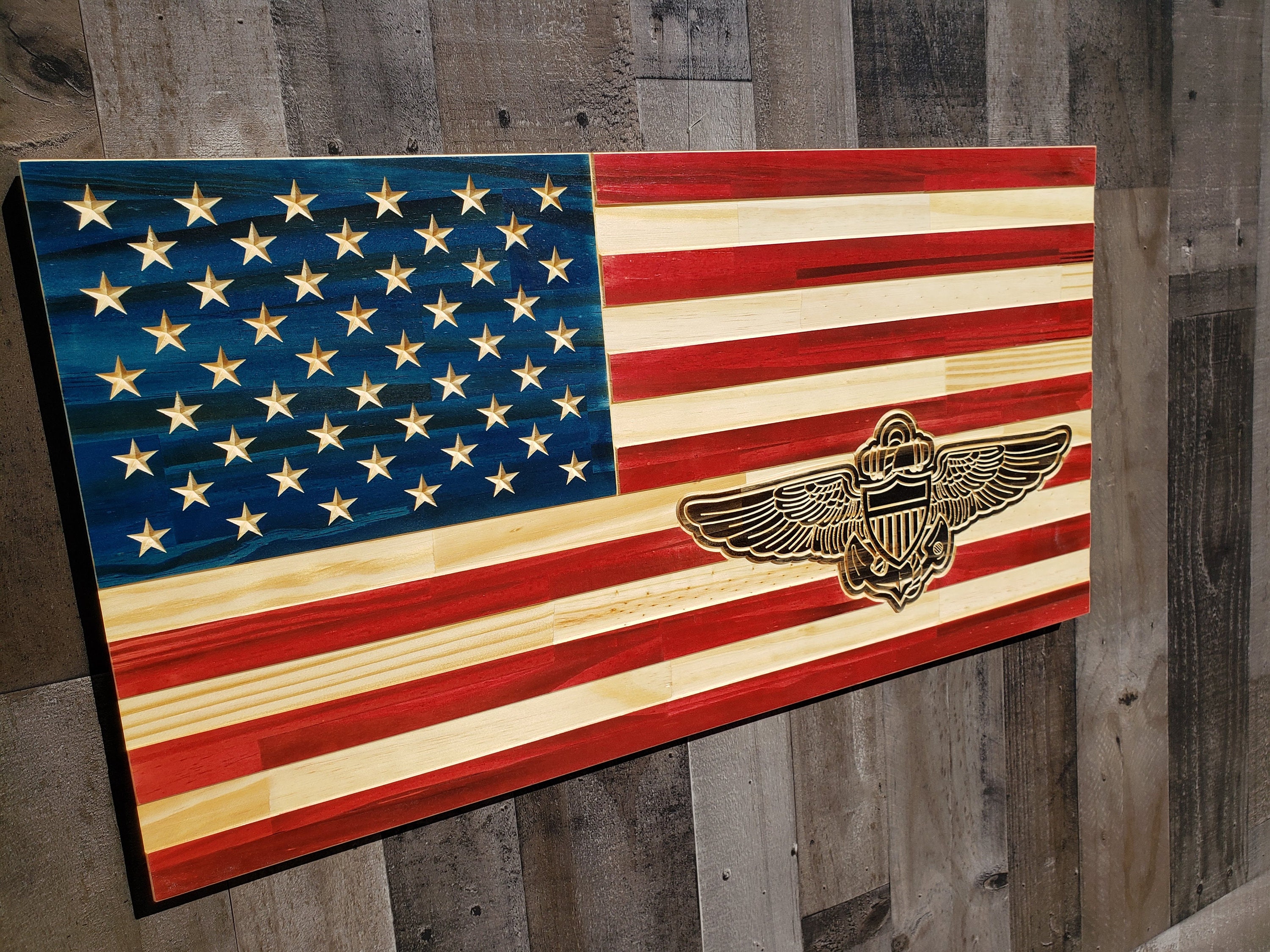 Naval Aviator Rustic American Flag Navy Pilot Navy Flight | Etsy