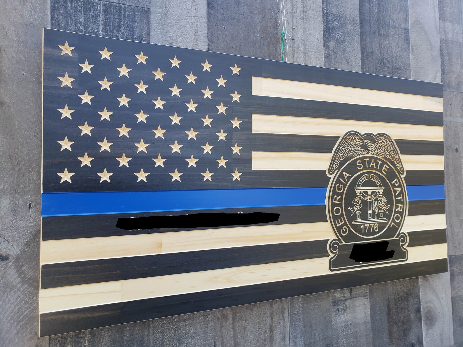 Georgia State Police Thin Blue Line Subdued American Flag, GA State ...