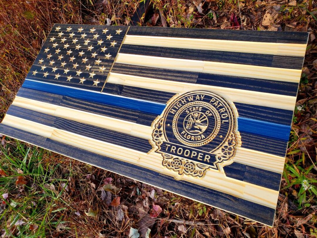 Subdued Florida State Highway Patrol Thin Blue Line Flag - Etsy