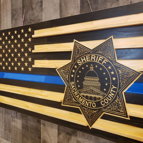 Denver Police Department Thin Blue Line Subdued American Flag - Etsy