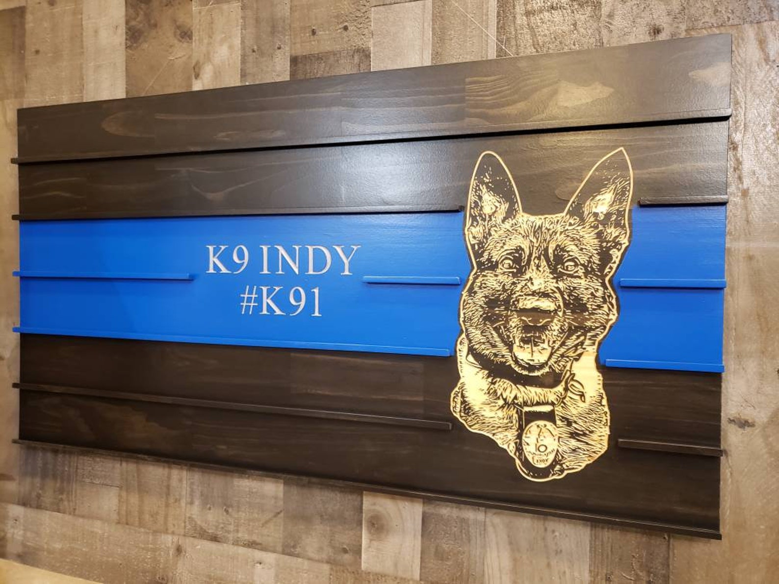 K9 Police Thin Blue Challenge Coin Holder. Custom Canine Design. - Etsy