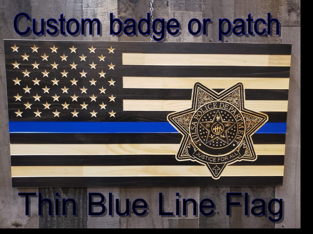 Custom Thin Blue Line Flag: Custom Police Badge, Patch, or Coin Holder ...