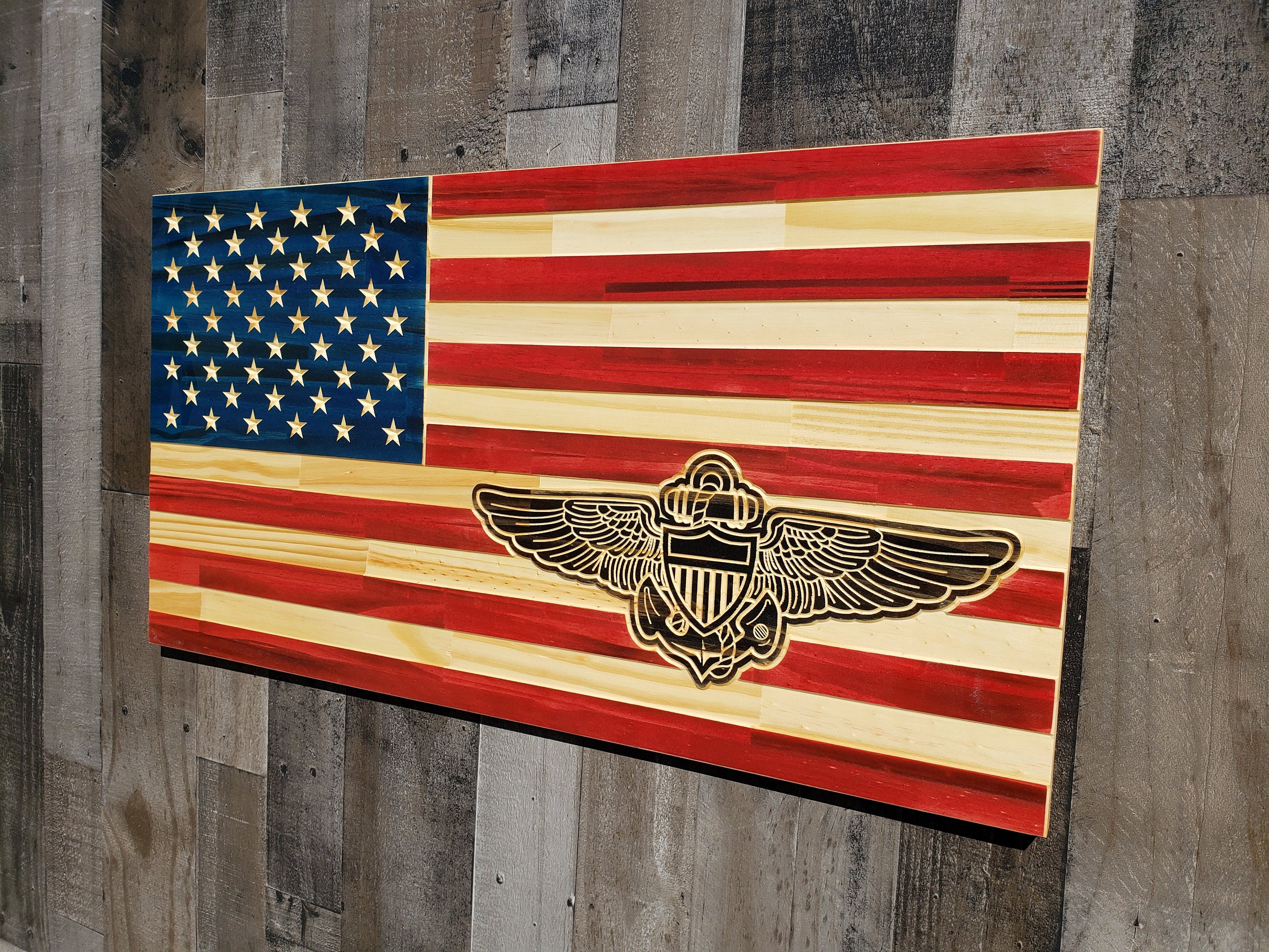 Naval Aviator Rustic American Flag Navy Pilot Navy Flight | Etsy