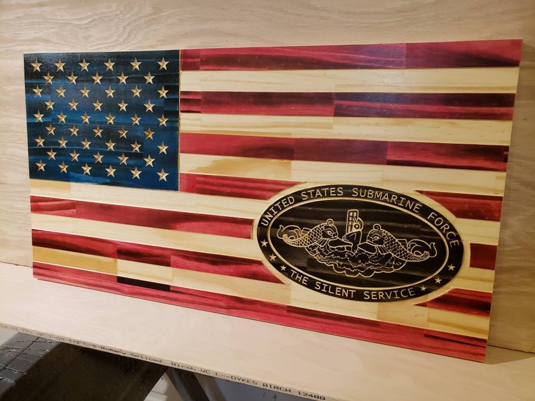 US Navy Submariner American Rustic Flag - Etsy