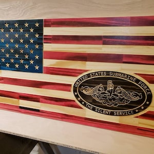 US Navy Submariner American Rustic Flag - Etsy