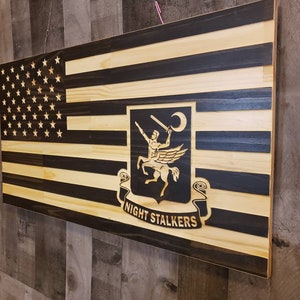 160th SOAR Night Stalkers Subdued Black American Flag. - Etsy