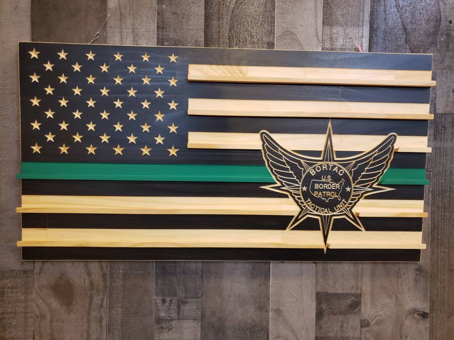 Bortac US Border Patrol Thin Green Line Subdued American Flag - Etsy