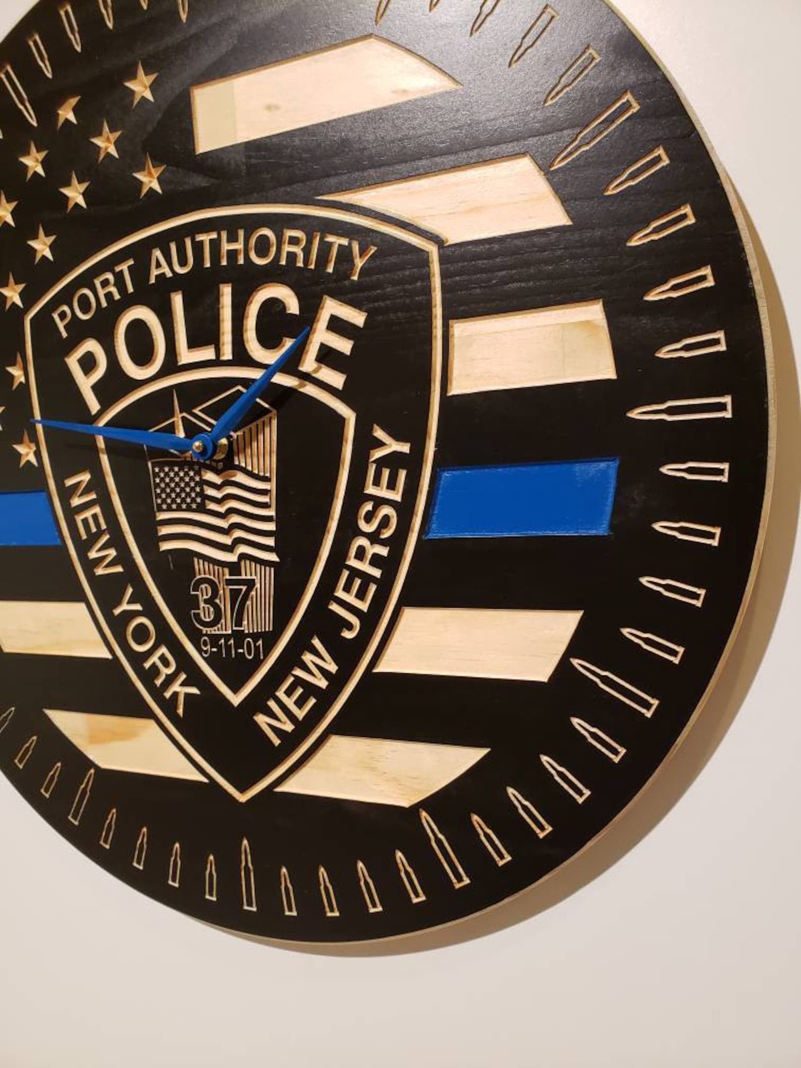 Police Department Thin Blue Line Flag Clock. Customized - Etsy