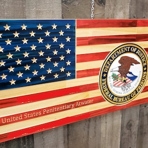 Federal Bureau of Prisons American Wood Flag. Federal BOP Flag - Etsy ...