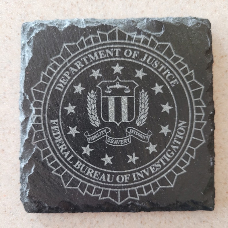 Custom Police Slate Coasters, Laser Engraved Thin Blue Line ...
