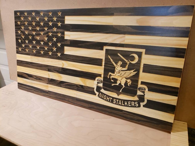 160th SOAR Night Stalkers Subdued Black American Flag. - Etsy