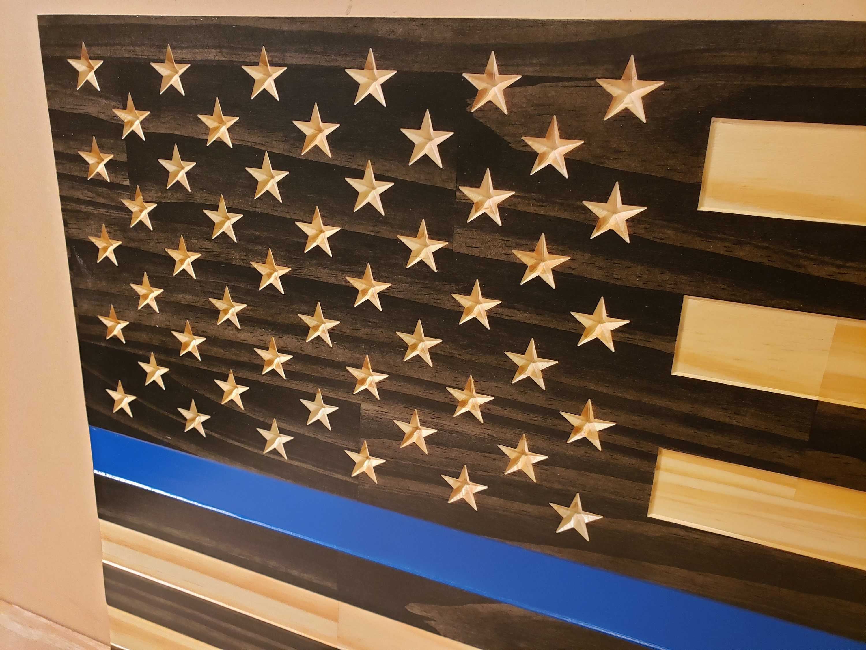 Port Authority Thin Blue Line Subdued American Flag - Etsy