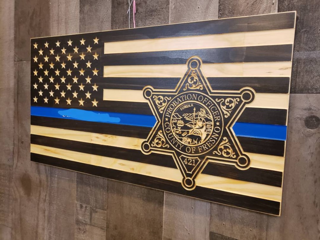 Fresno County Probation Thin Blue Line Subdued American Flag - Etsy