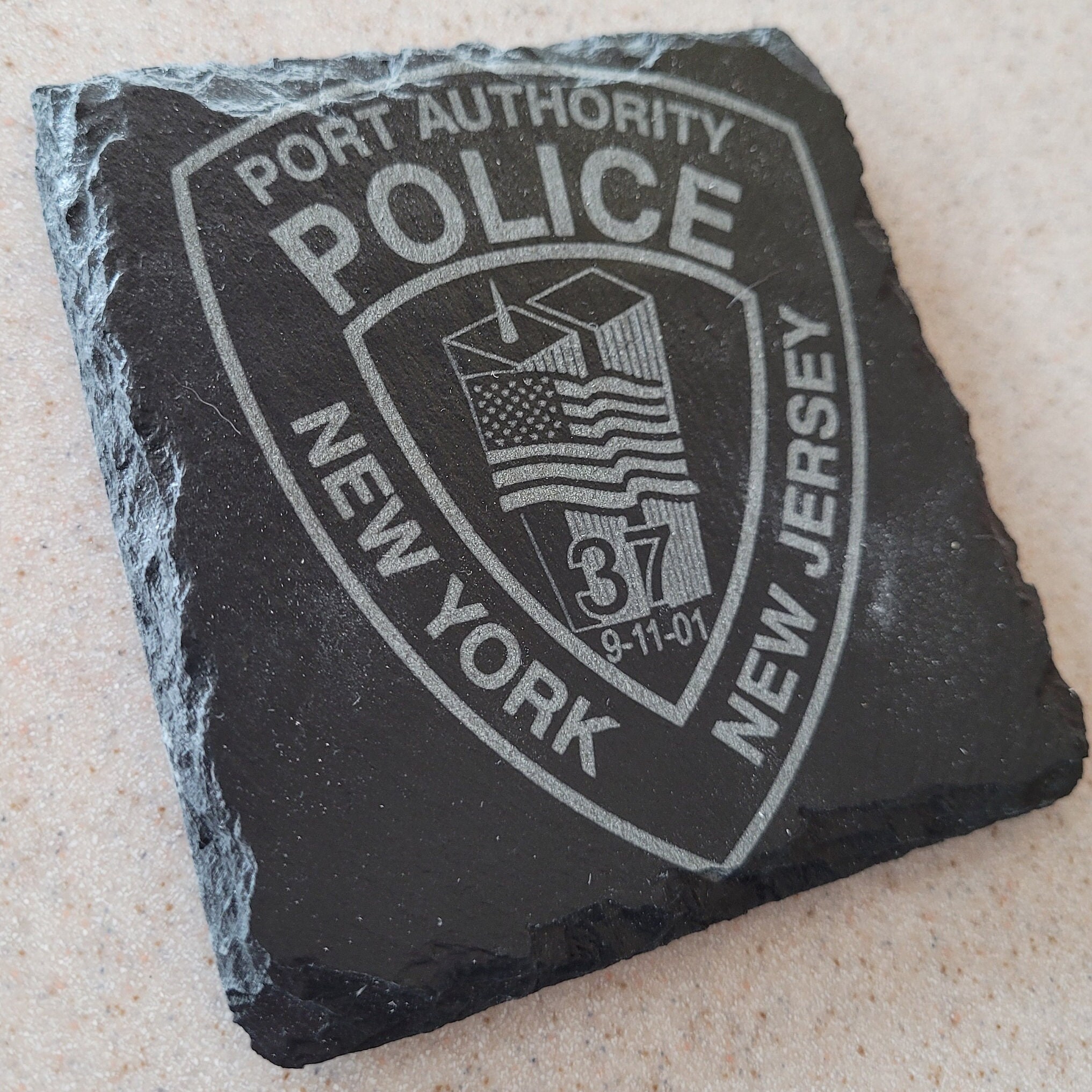 Police Custom Laser Engraved Slate Coaster Set. State Police | Etsy