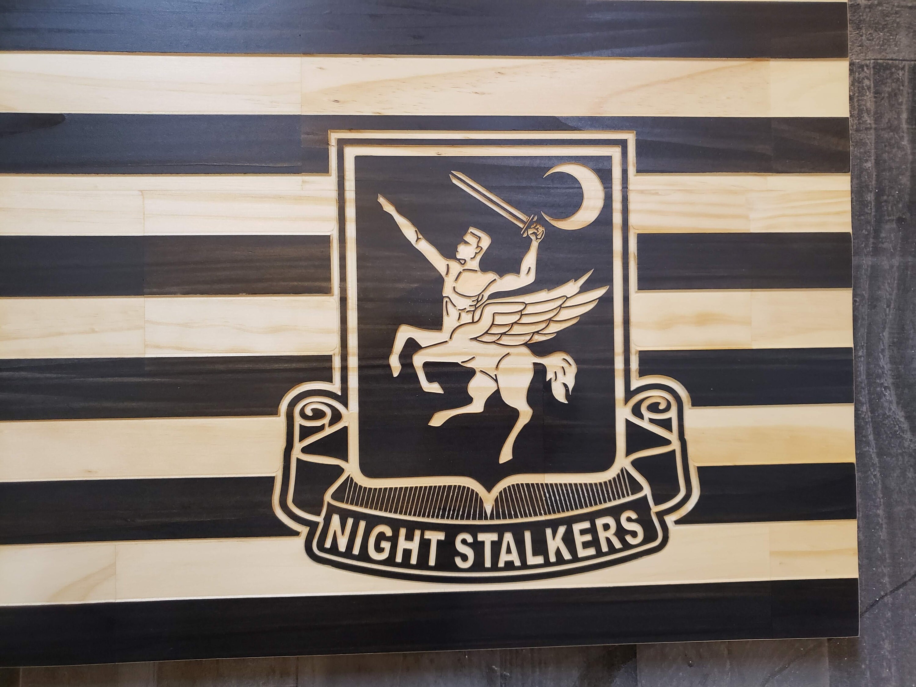 160th SOAR Night Stalkers Subdued Black American Flag. - Etsy