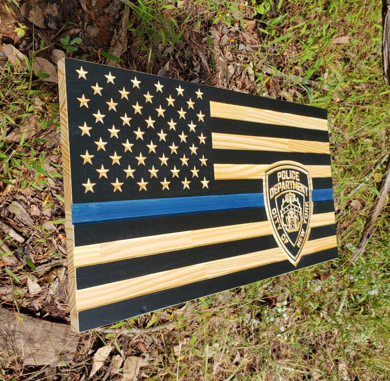NYPD Thin Blue Line Subdued American Flag NYPD Detective - Etsy
