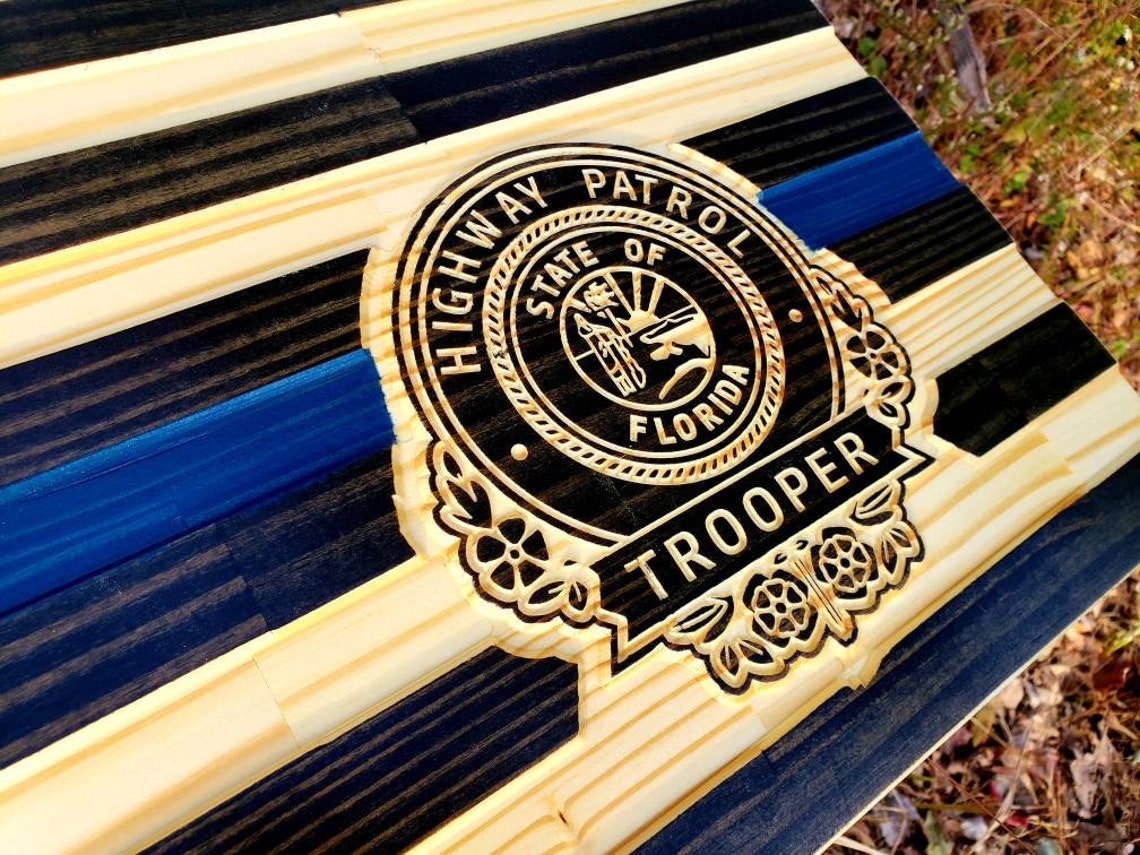 Subdued Florida State Highway Patrol Thin Blue Line Flag - Etsy