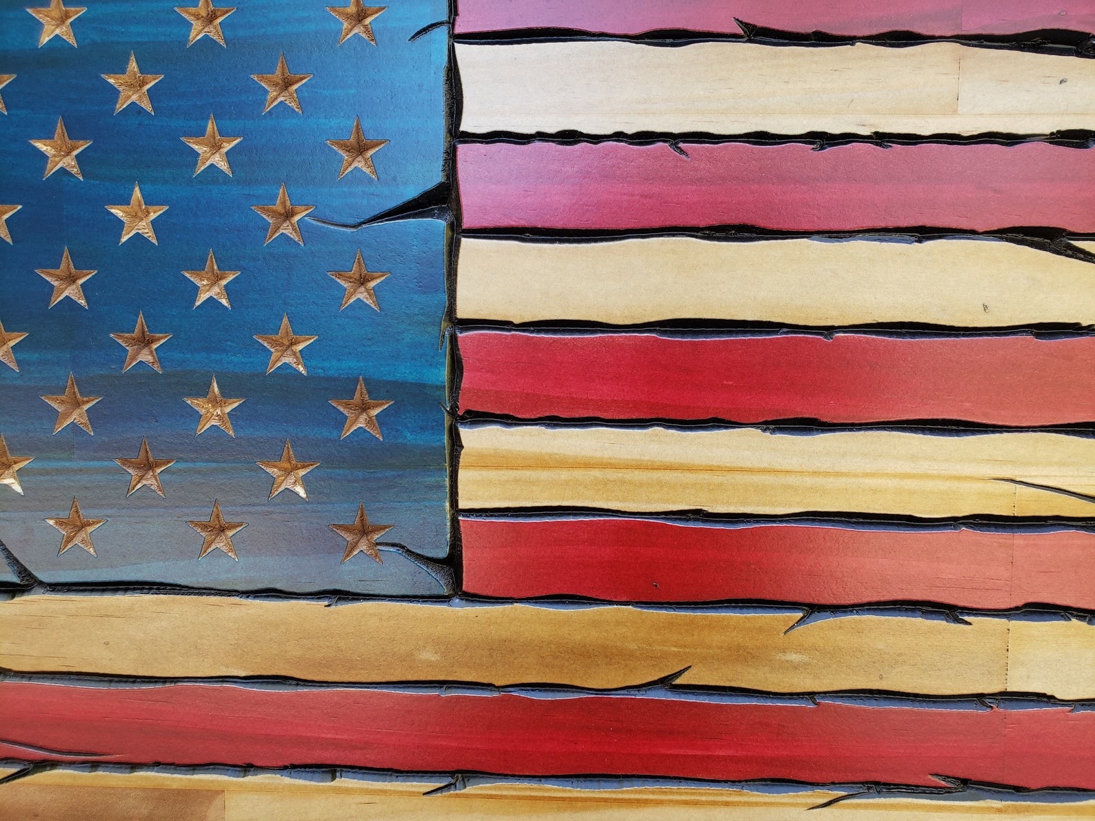 Tattered American Flag Battle Worn Flag Traditional Color - Etsy