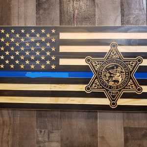 Fresno County Probation Thin Blue Line Subdued American Flag - Etsy