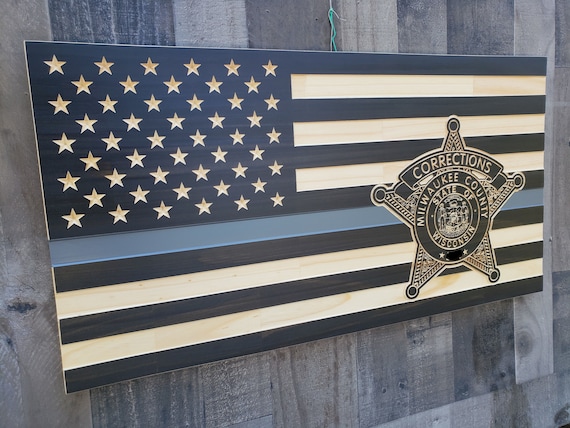 Milwaukee County Corrections Thin Grey Line Subdued American - Etsy