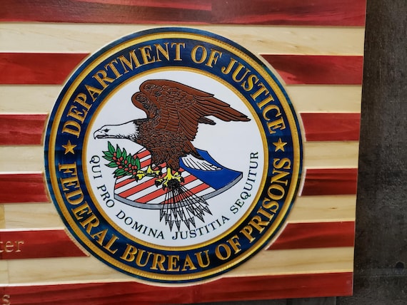 Federal Bureau of Prisons American Wood Flag. Federal BOP Flag | Etsy