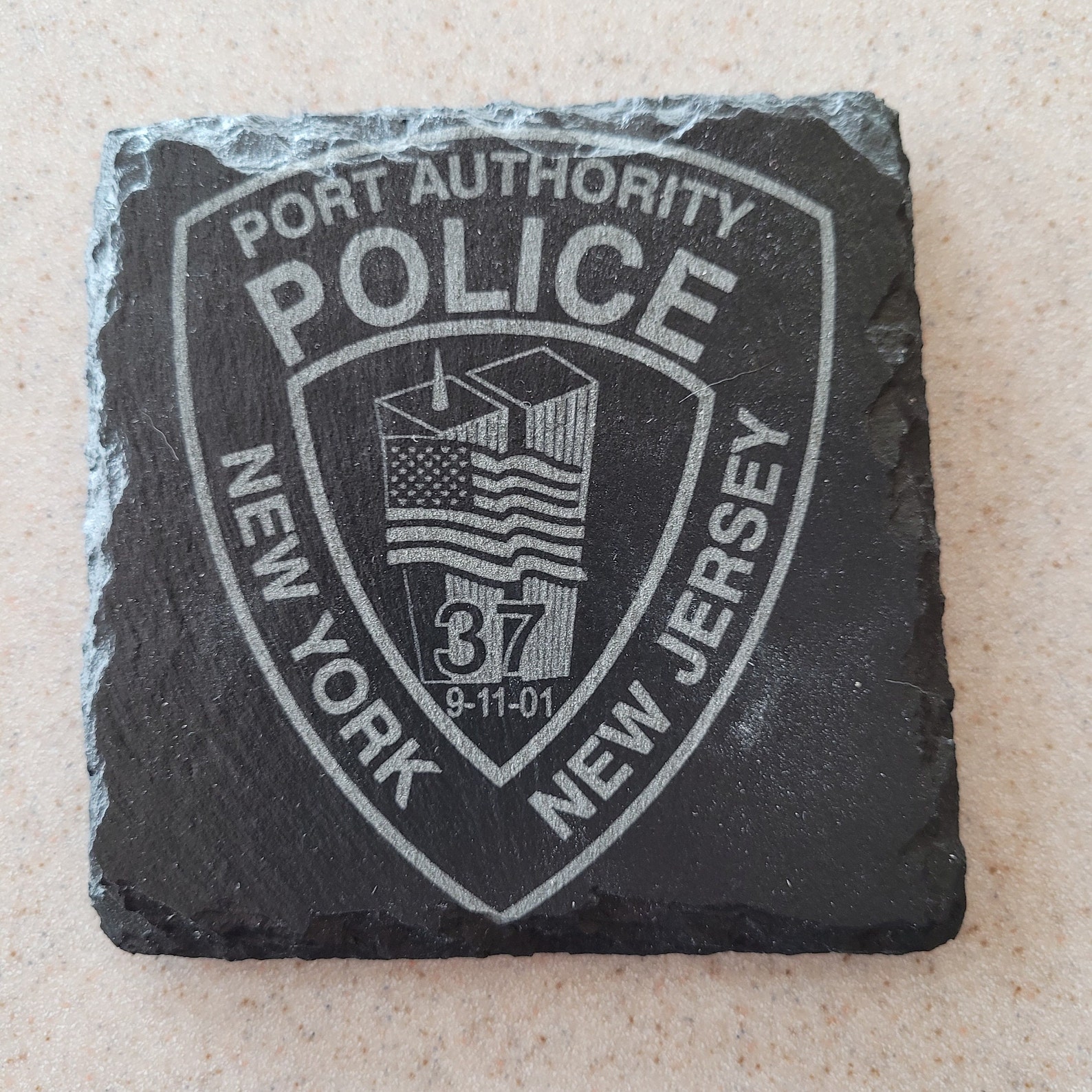Police Custom Laser Engraved Slate Coaster Set. State Police - Etsy