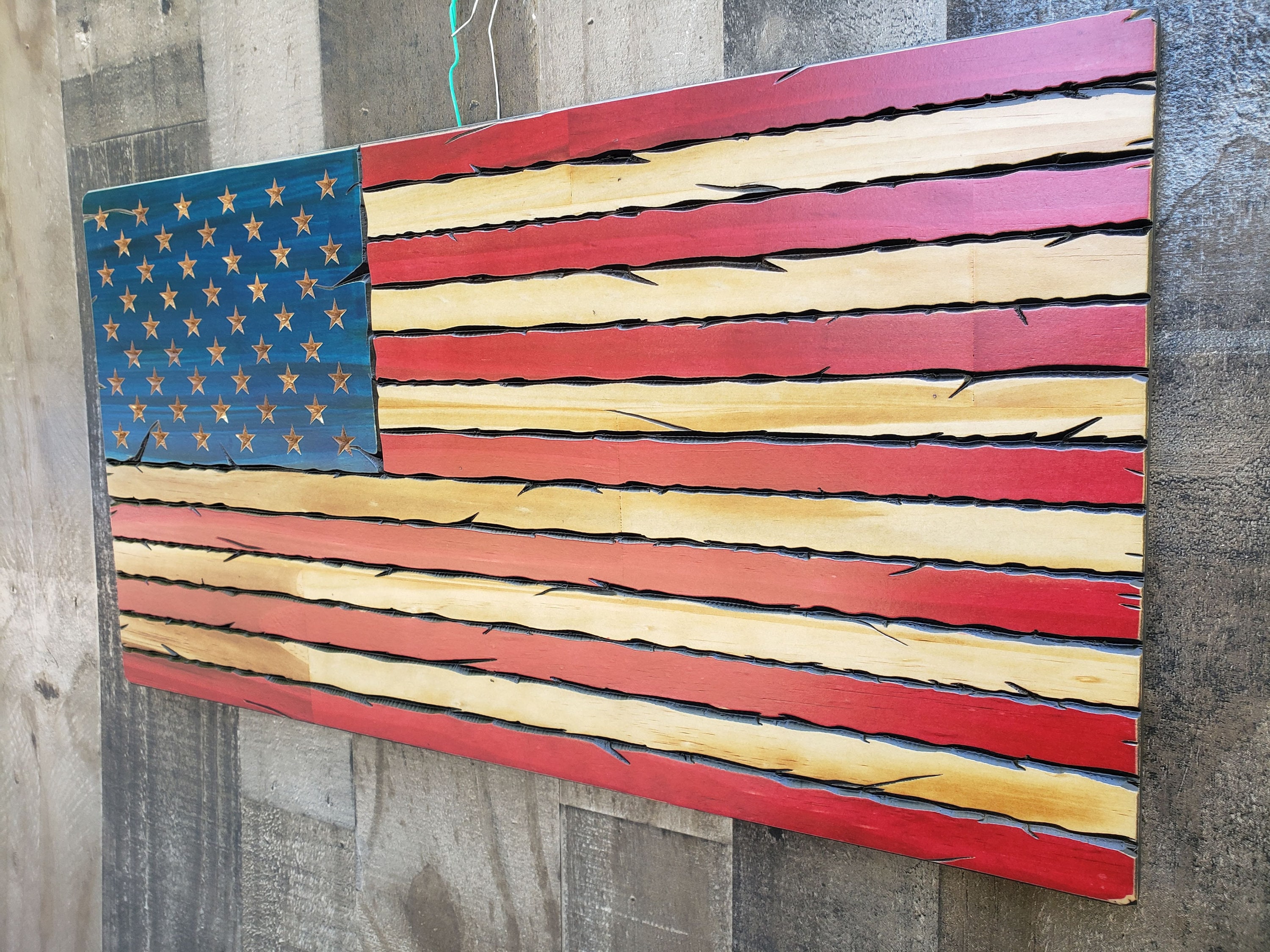Tattered American Flag Battle Worn Flag Traditional Color - Etsy