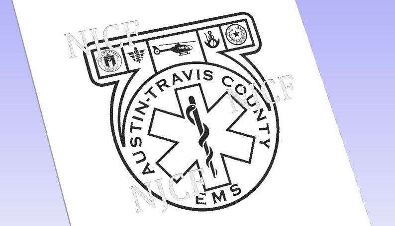 Austin Travis County Texas EMS Logo SVG Logo Badge Austin - Etsy
