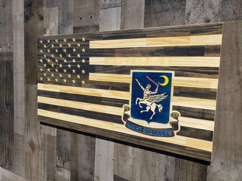 160th SOAR Night Stalkers Subdued Black American Flag With Color - Etsy