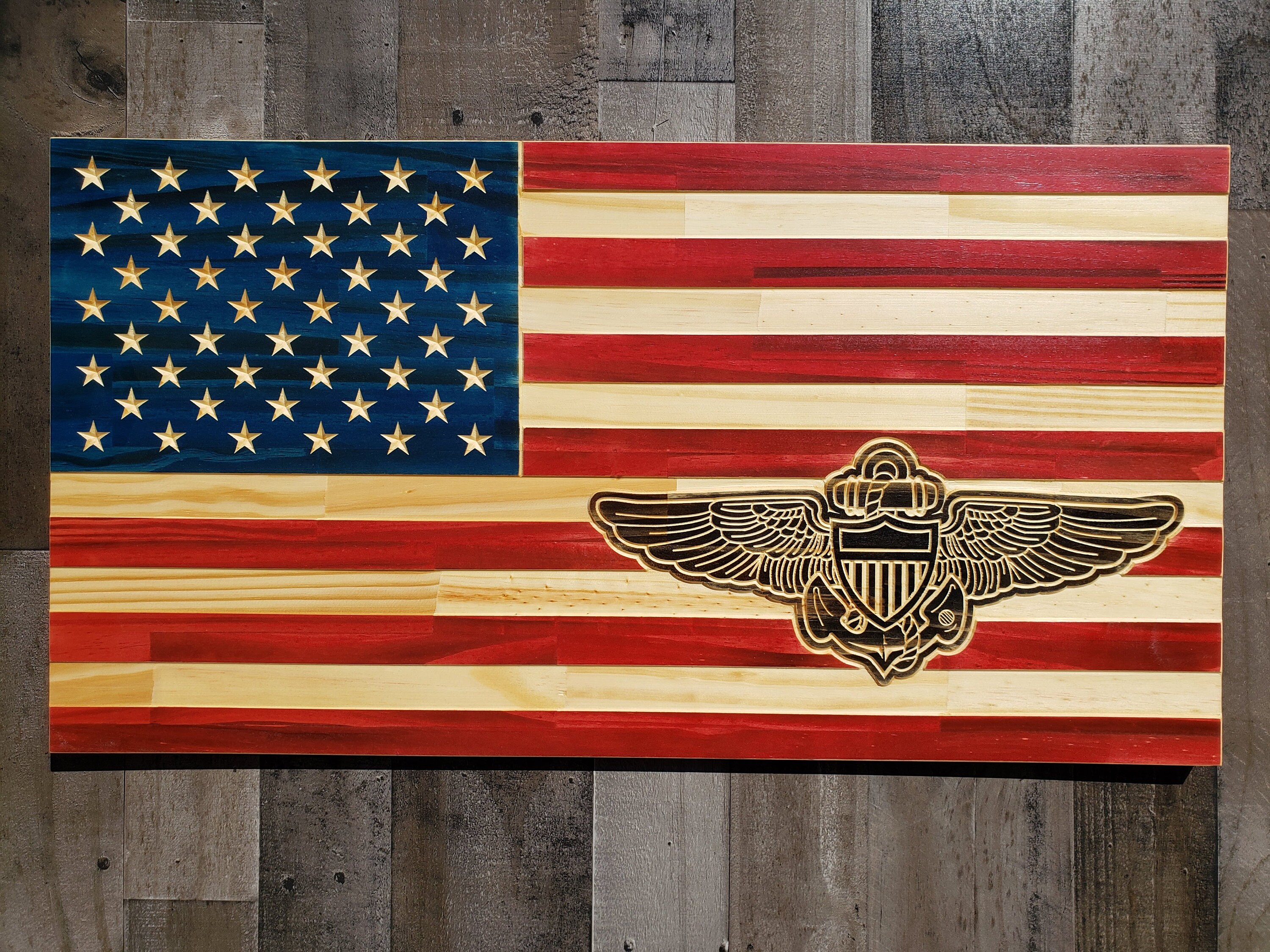 Naval Aviator Rustic American Flag, Navy Pilot, Navy Flight Crew - Etsy