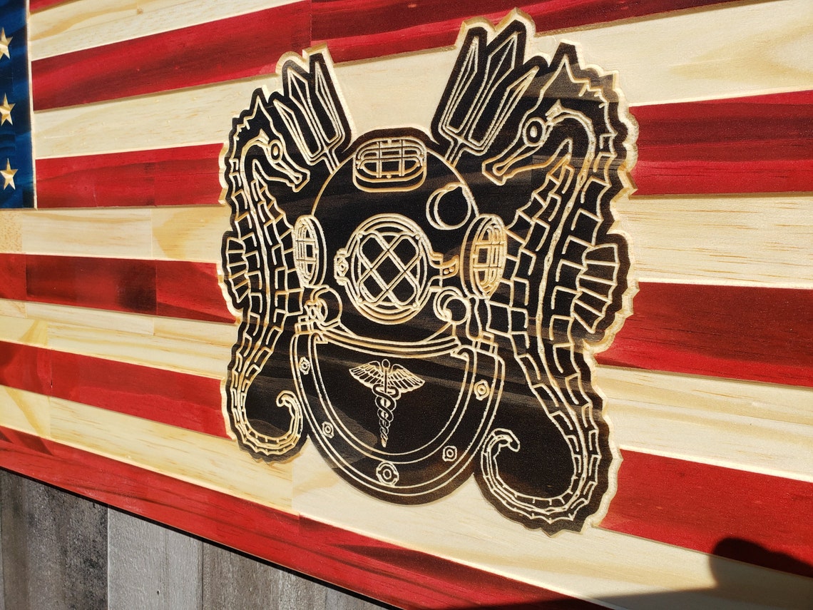 Navy Dive Medical Technician Rustic American Flag DMT Badge - Etsy