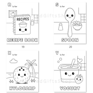 ABC Food and Dishes Coloring Pages for Kids. Fun and Educational ...