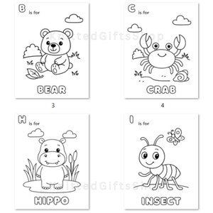 ABC Animal Coloring Pages. Educational Printable to Keep Kids Busy | A4 ...