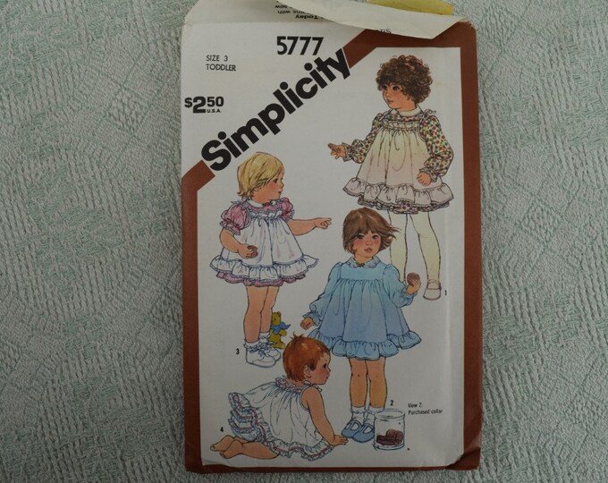 Simplicity Sewing Pattern 5777 Toddler Dress, Pinafore and Panties From ...