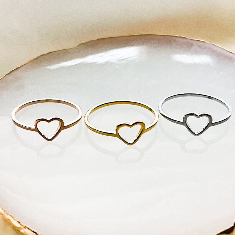 Dainty Heart Ring - Etsy