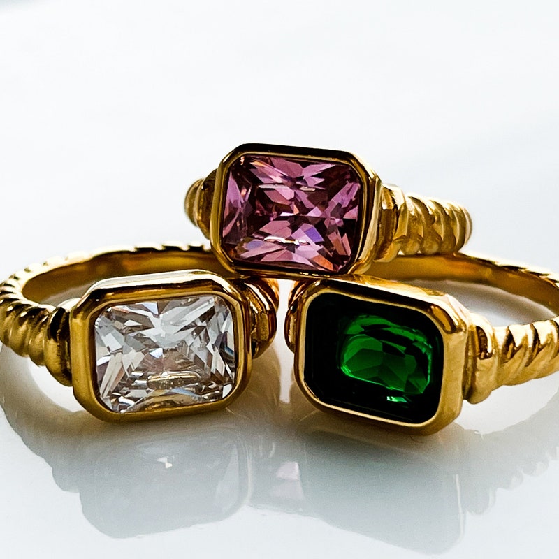 Big Square Stone Ring - Etsy