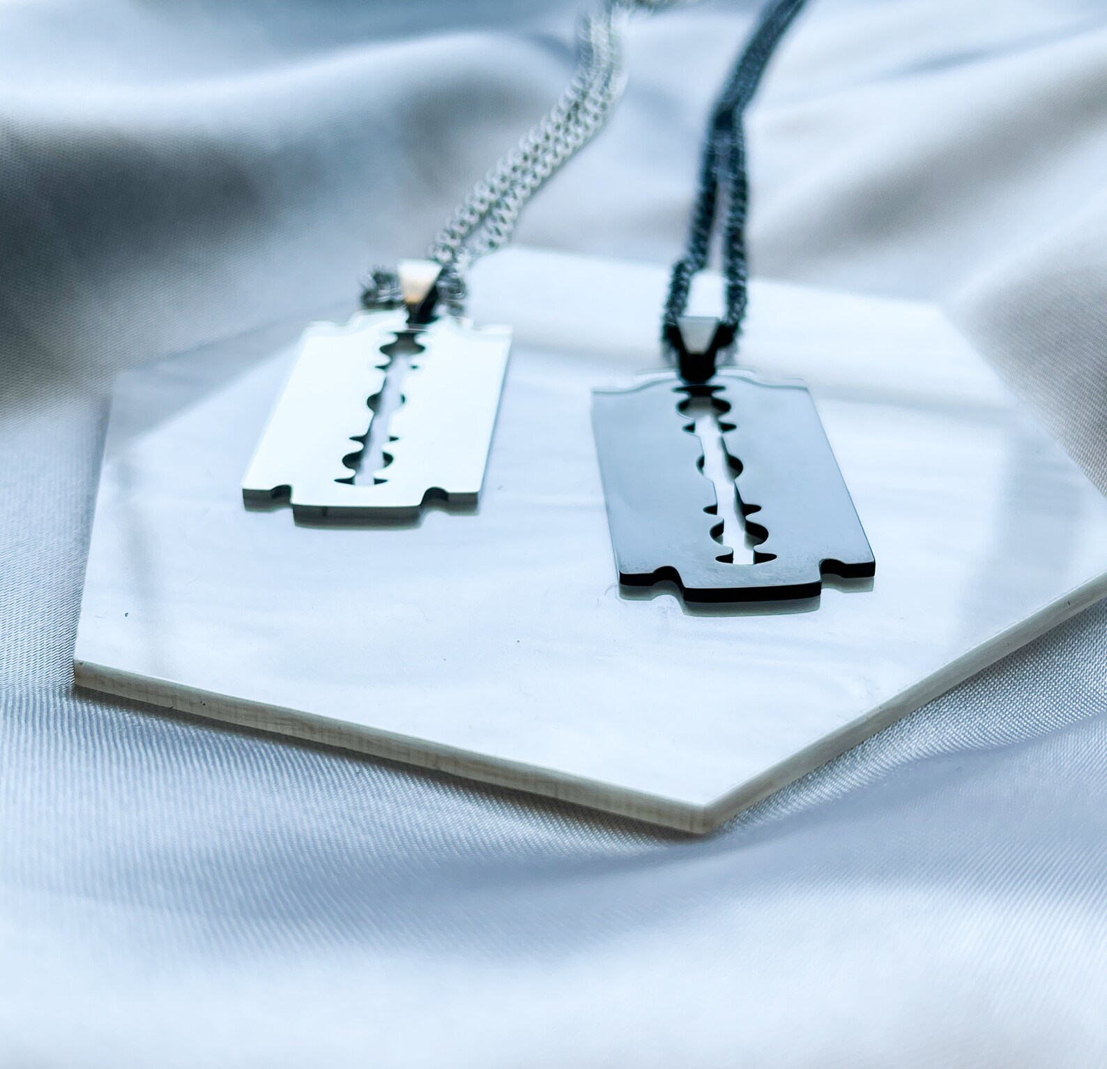 Razor Blade Necklace Custom Men Necklace Mens Necklace | Etsy