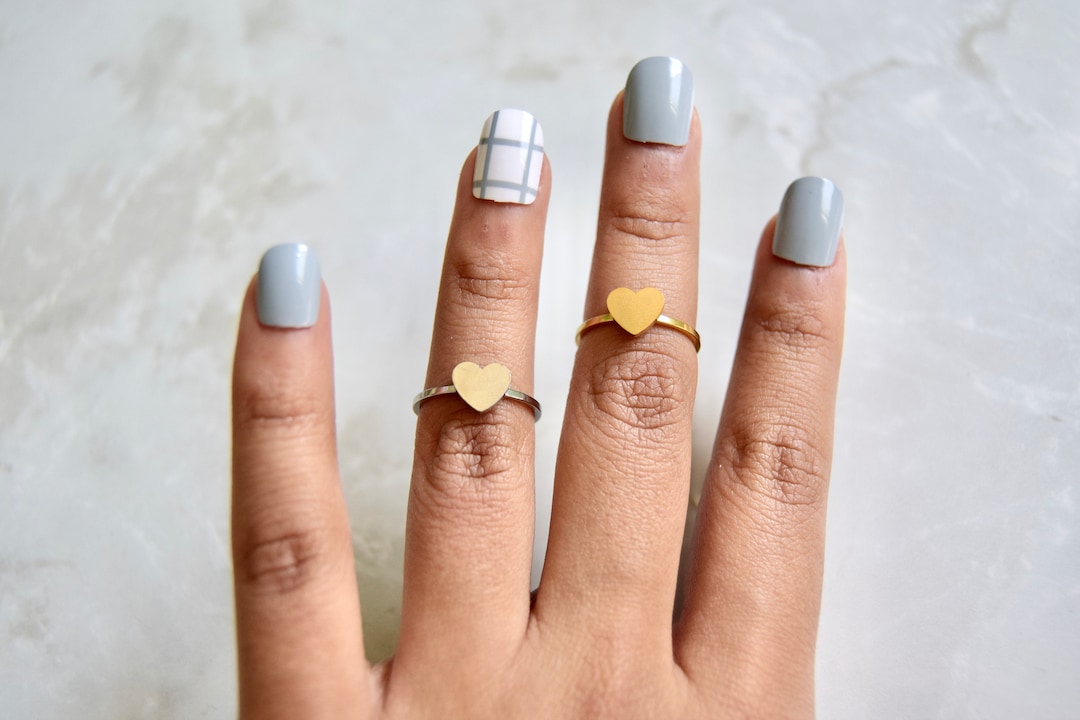 Personalized Ring, Simple Heart Ring, Heart Rings, Personalized Heart ...