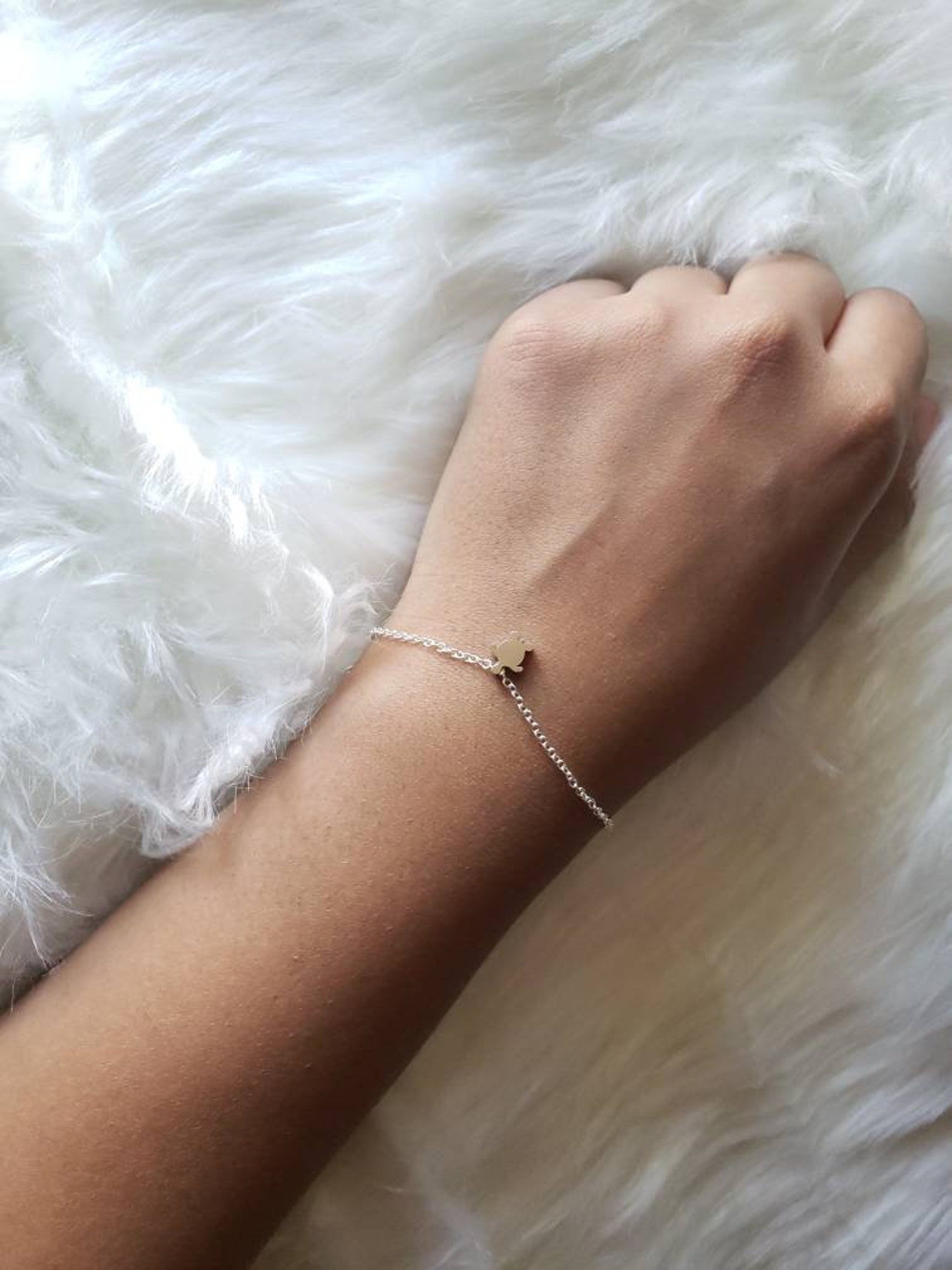 Tiny Turtle Anklet Turtle Anklet /rose Gold/silver/gold - Etsy